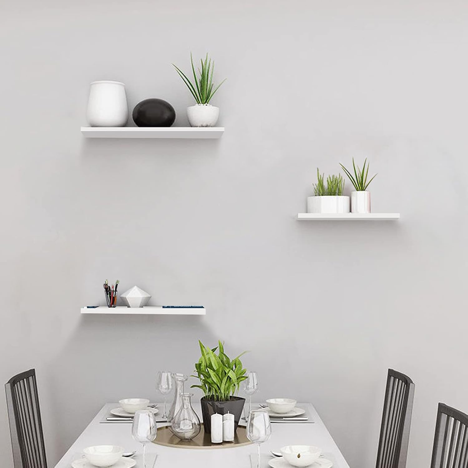 Floating Wall Shelves,White Wall Mounted – BigaMart
