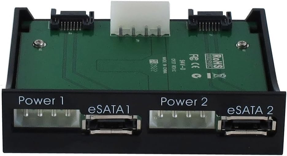 SEDNA – 2 Port eSATA Floppy Bay Front Panel with Power Connector (Black ...