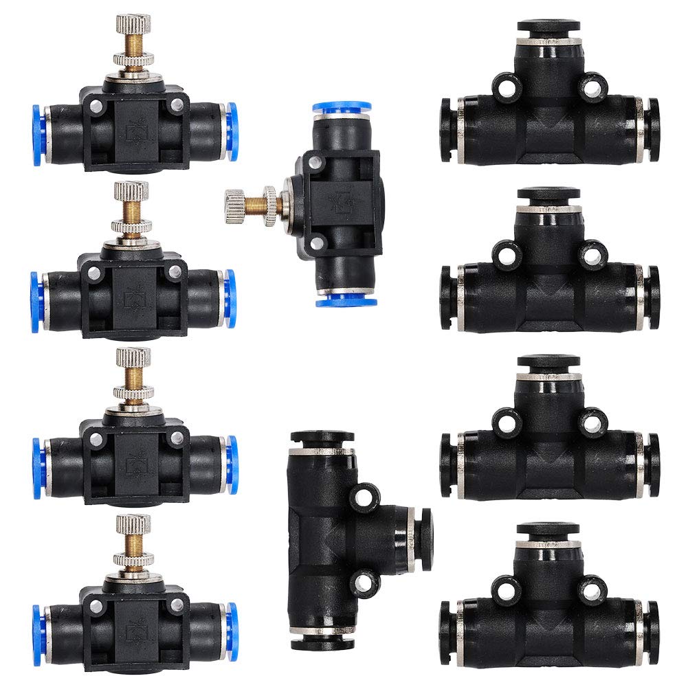Buy Carkio Pneumatic Air Flow Control Valve Kit,5pcs Union Straight ...