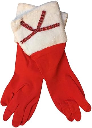 Christmas Sparkle Xmas Santa Theme Novelty Washing Up Gloves Pair Glove ...