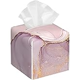 Amazon.com: ALELION Pink Tissue Box Cover Square - Thick Wooden Tissue ...