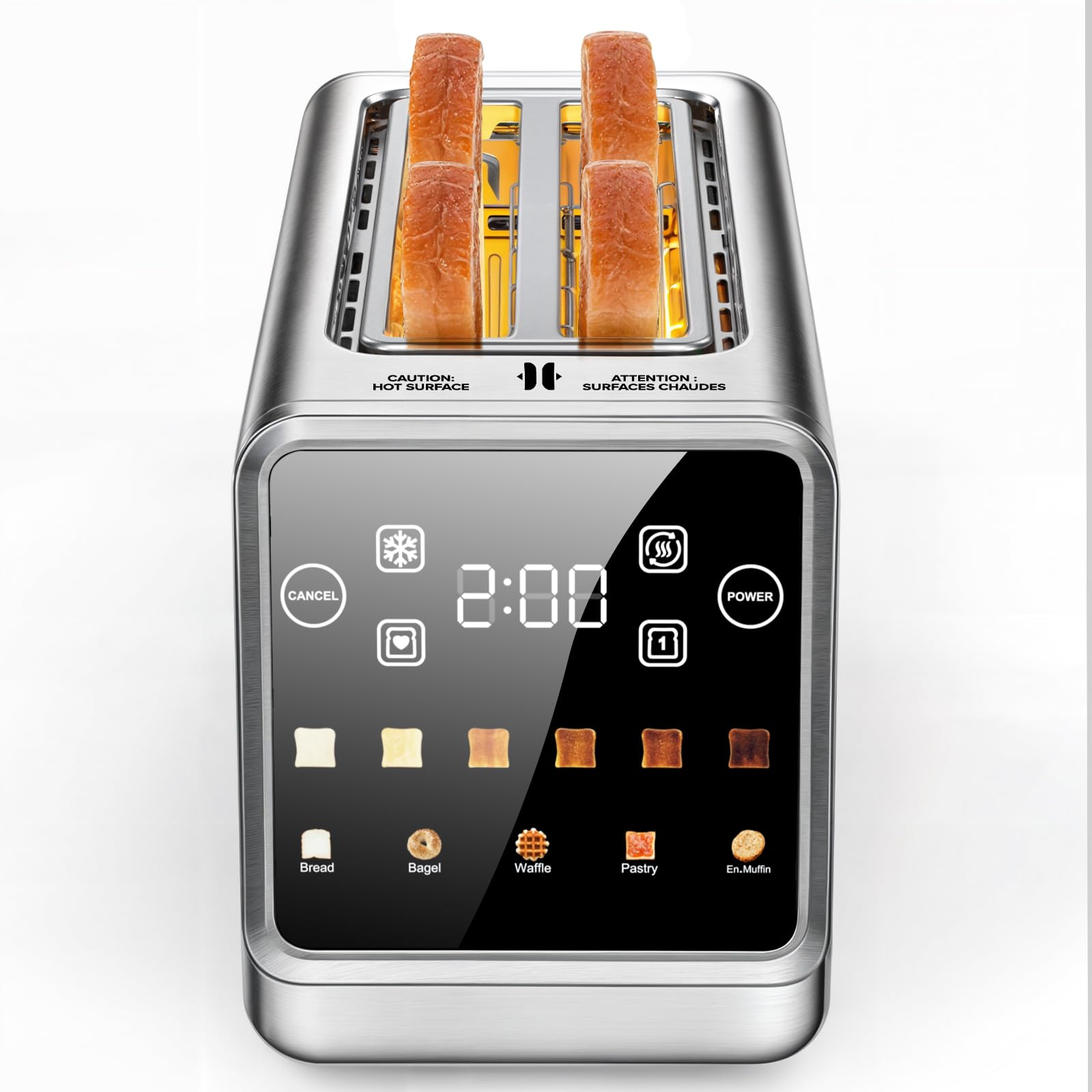 Toaster 4 Slice, Digital Smart Touch Screen with Memory Function ...
