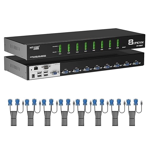 MT-VIKI 8 Port IP KVM Console,Rack Mount KVM Over IP for Remote Access ...