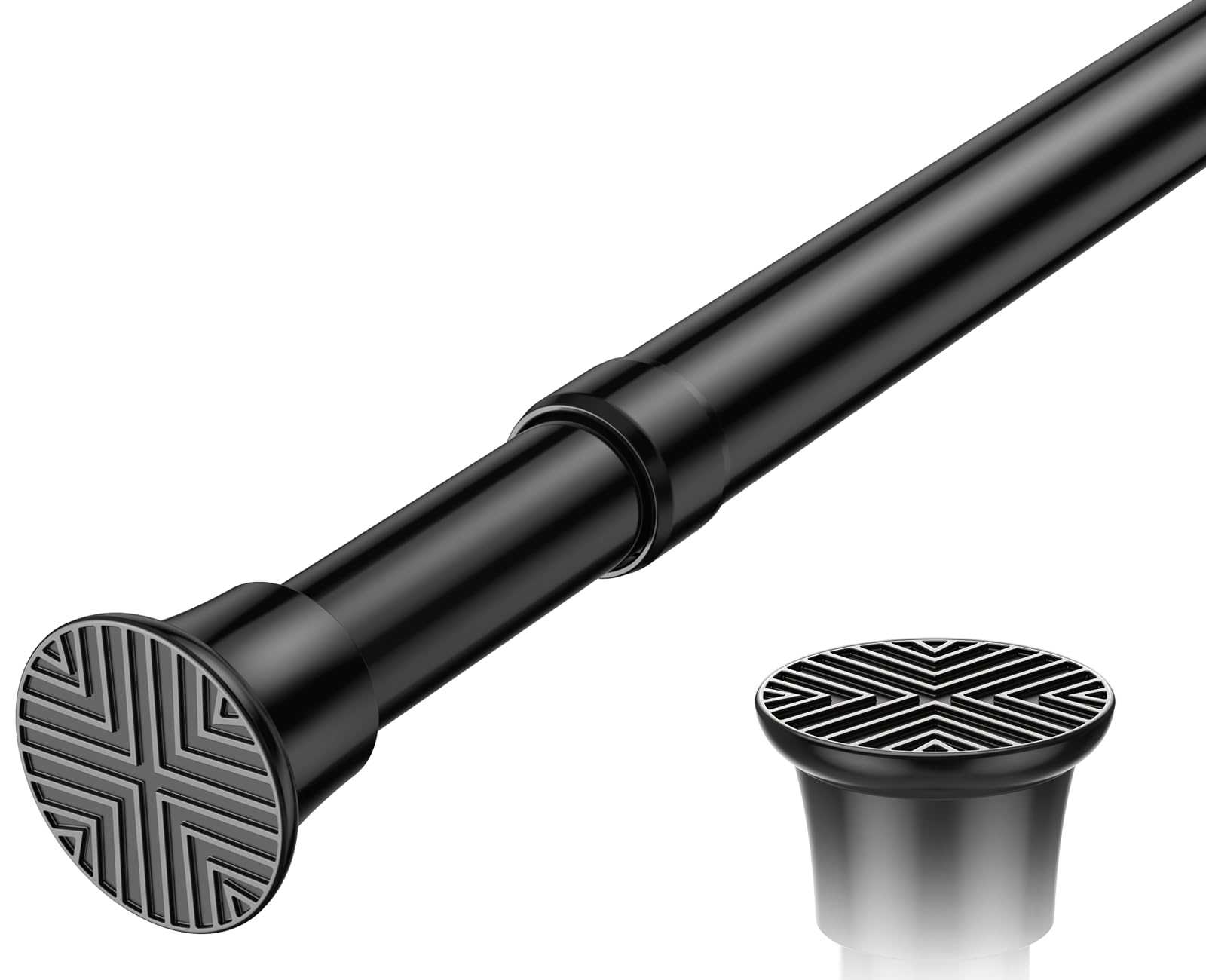 Black Spring Curtain Tension Rod 18-39 inch,Small Tension Rod for ...