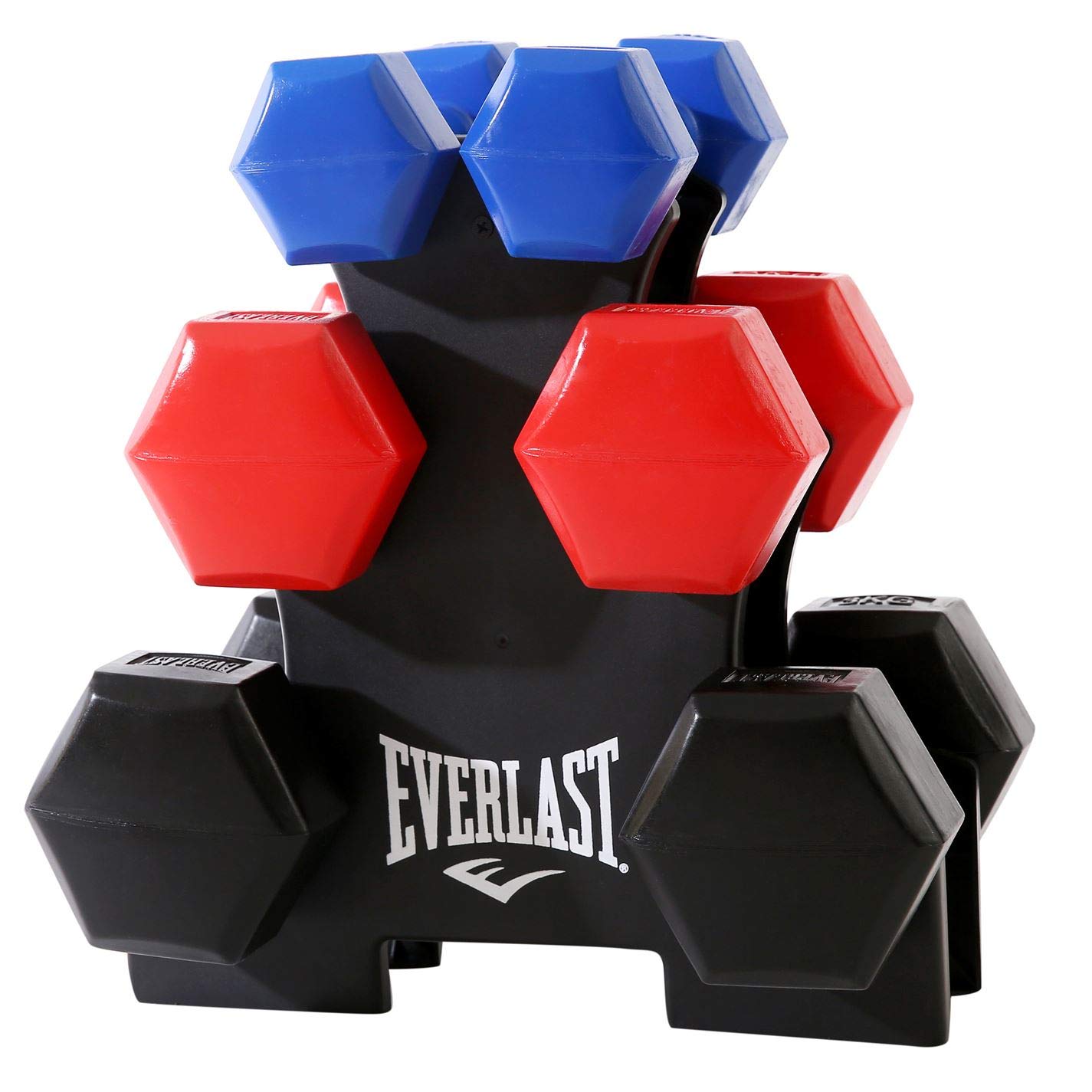 Everlast Unisex 12Kg Dumbbell Set Large Dumbells Workout Multi 12KG SET ...