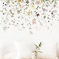Amazon.com: AWAKINK Plants Leaves Wall Stickers Murals Watercolor ...