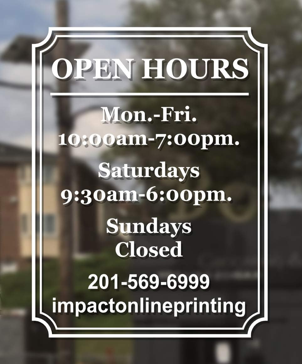 Amazon Custom Business Hours Window Decal 14 X 18 Frame Design Vinyl Custom Lettering amazon-custom-business-hours-window-decal-14-x-18-frame-design-vinyl-custom-lettering