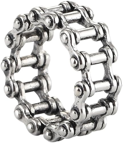Men's Retro Stainless Steel Bicycle Chain Ring Biker, sizes 8-13|Amazon.com