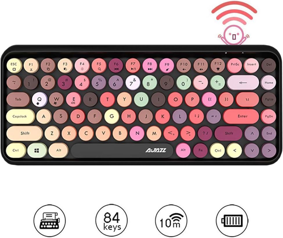 Wireless Bluetooth keyboard, Cute Mini 84-key Compact: Amazon.co.uk ...