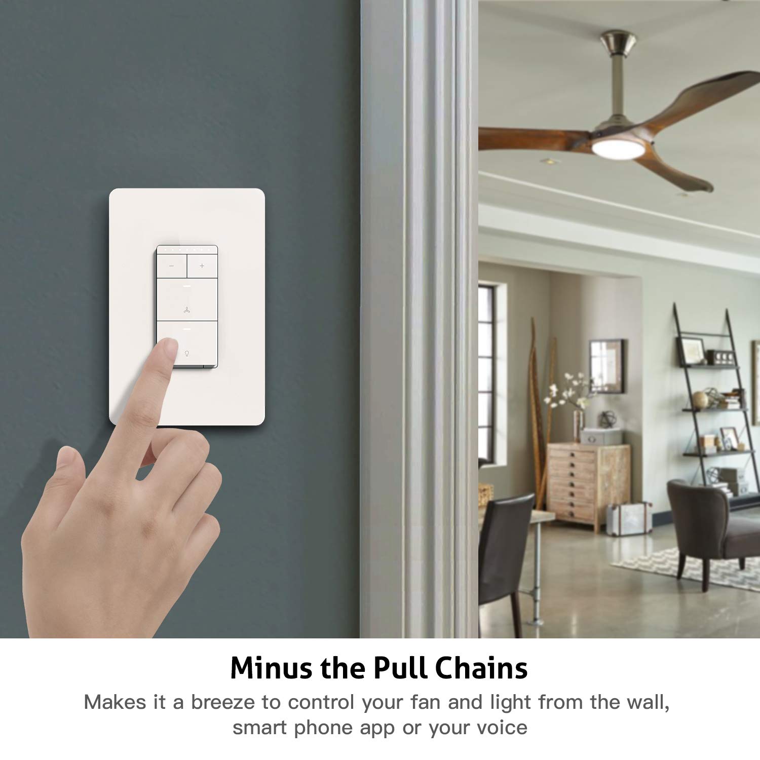 TREATLIFE Smart Ceiling Fan Control and Dimmer Light Switch, Neutral ...