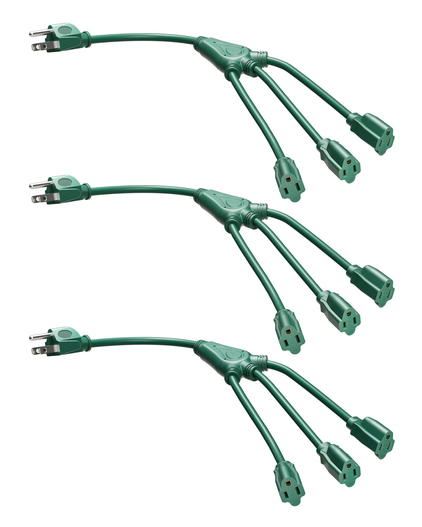 DEWENWILS Extension Cord Splitter 1 to 3, 16/3 Heavy Duty SJTW Wire, 3 ...
