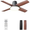 Dreo Ceiling Fans with Lights, 44'' Low Profile Black Ceiling Fan with ...
