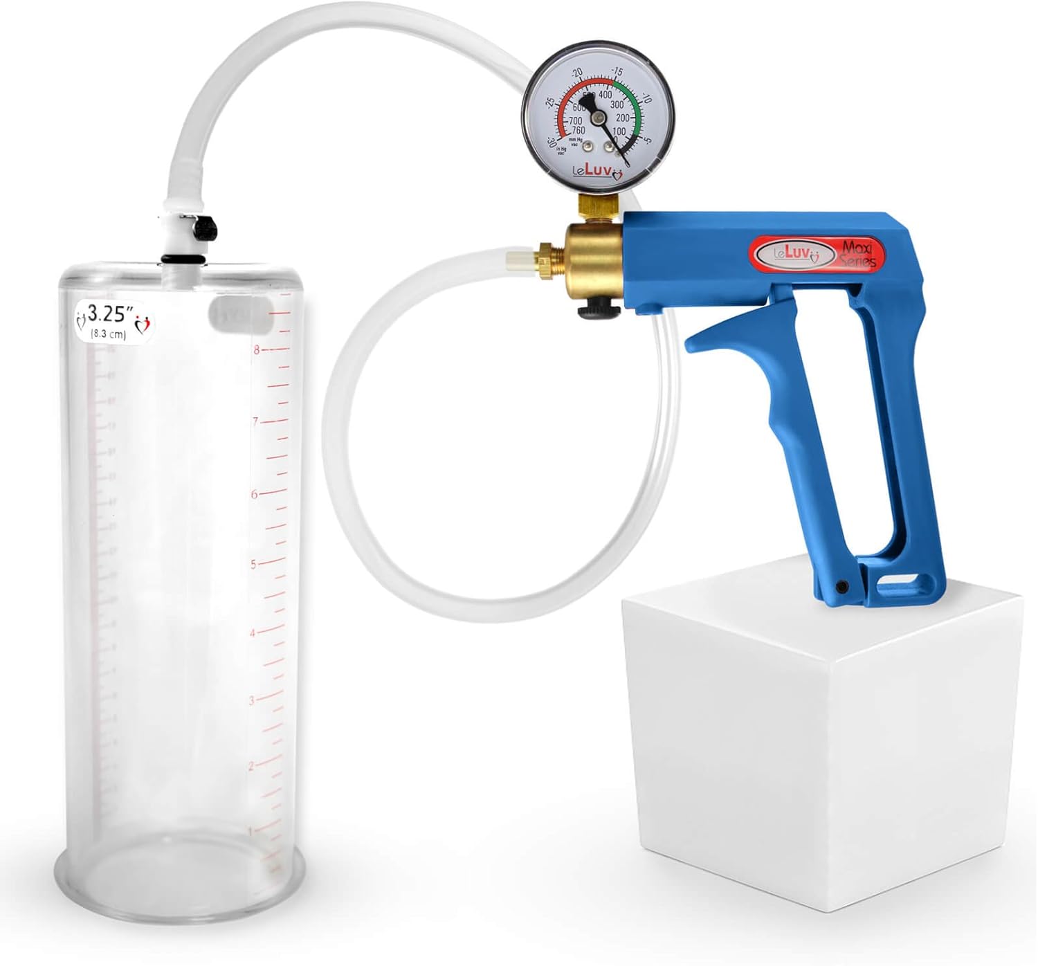 Amazon.com: LeLuv Maxi Blue Plus Vacuum Gauge Penis Pump 9 inch x 3.25 ...