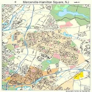 Amazon.com: Large Street & Road Map of Mercerville-Hamilton Square, New ...