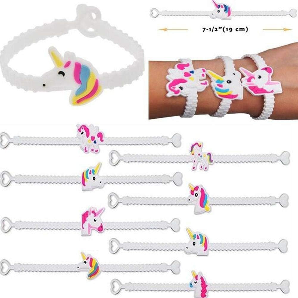 Amazon.com: Pack of 50 Unicorn Bracelets Wristbands for Birthday Party Supplies Favors, Novelty ...