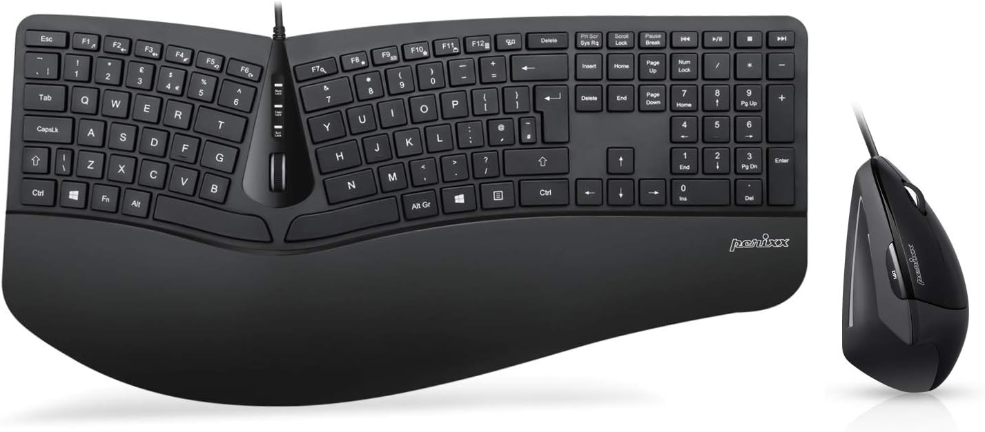 Perixx Periduo-505, Ergonomic Split Keyboard and: Amazon.co.uk: Electronics
