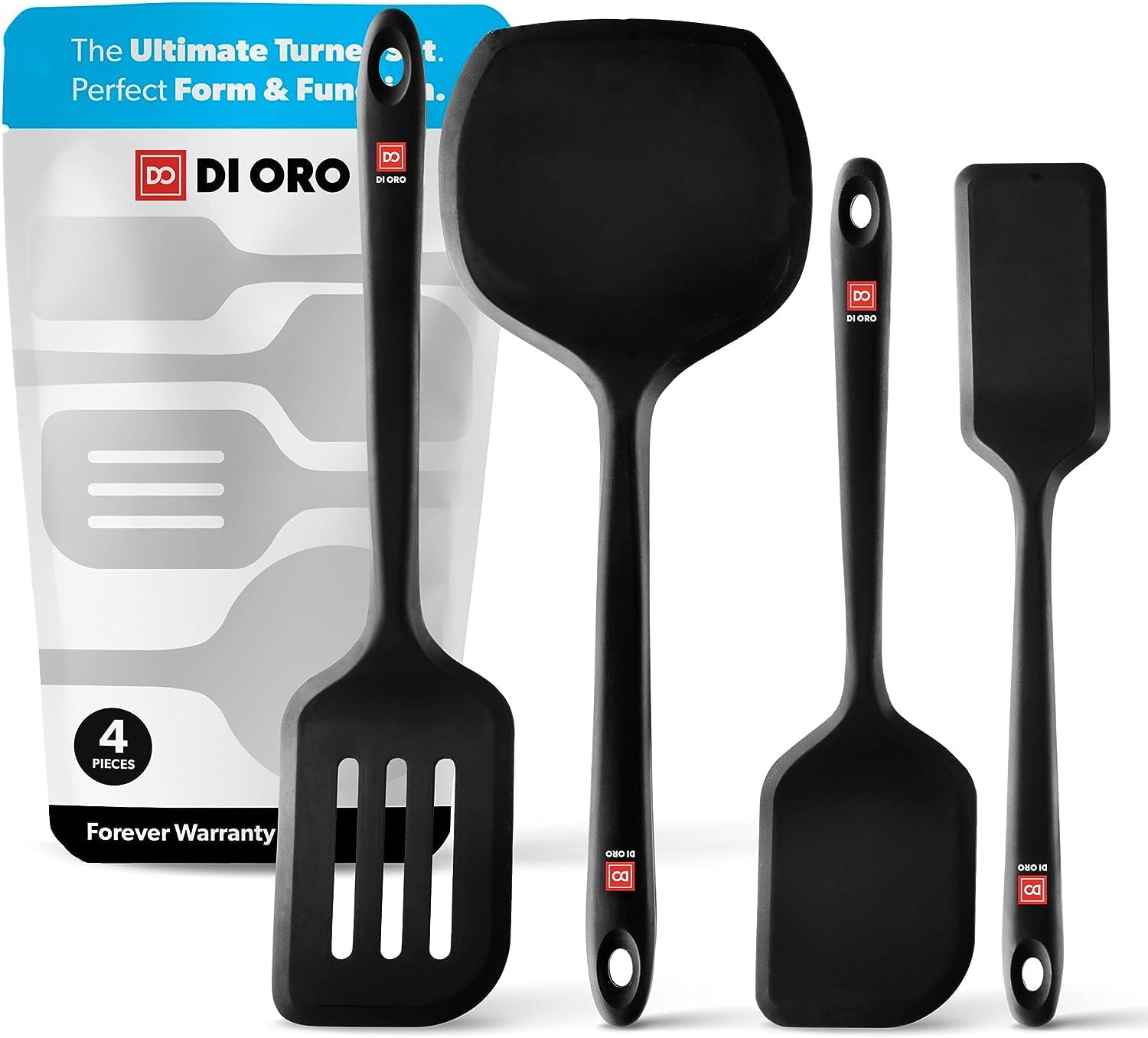 DI ORO Silicone Turner Spatula Set - Kitchen Spatulas for Nonstick ...