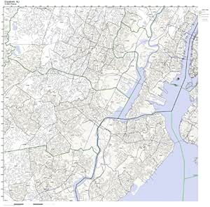 Elizabeth, NJ ZIP Code Map Laminated : Amazon.ca: Office Products