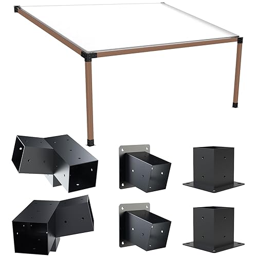 Pergola Kit with Brackets, 15°Slanted Roof Pergola Bracket Kit, Roof ...