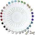 Amazon.com: Hijab Pins with Safety Caps, 30pcs Colorful Crystal Scarf ...