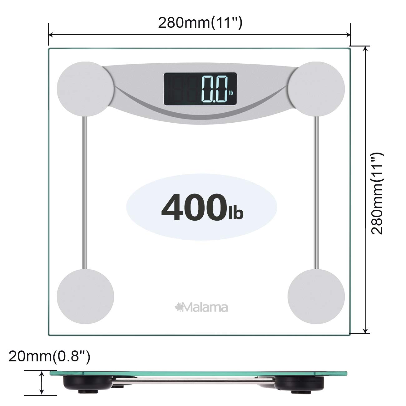Mua Malama Digital Body Weight Bathroom Scale, Weighing Scale with Step ...
