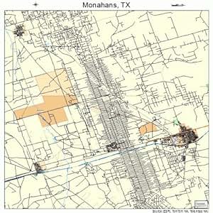 Amazon.com: Large Street & Road Map of Monahans, Texas TX - Printed ...