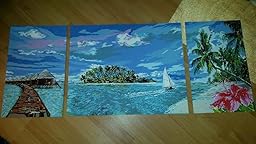 Ravensburger 28952 - Insel der Träume - Malen nach Zahlen Premium Triptychon, 100 x 40 cm ...
