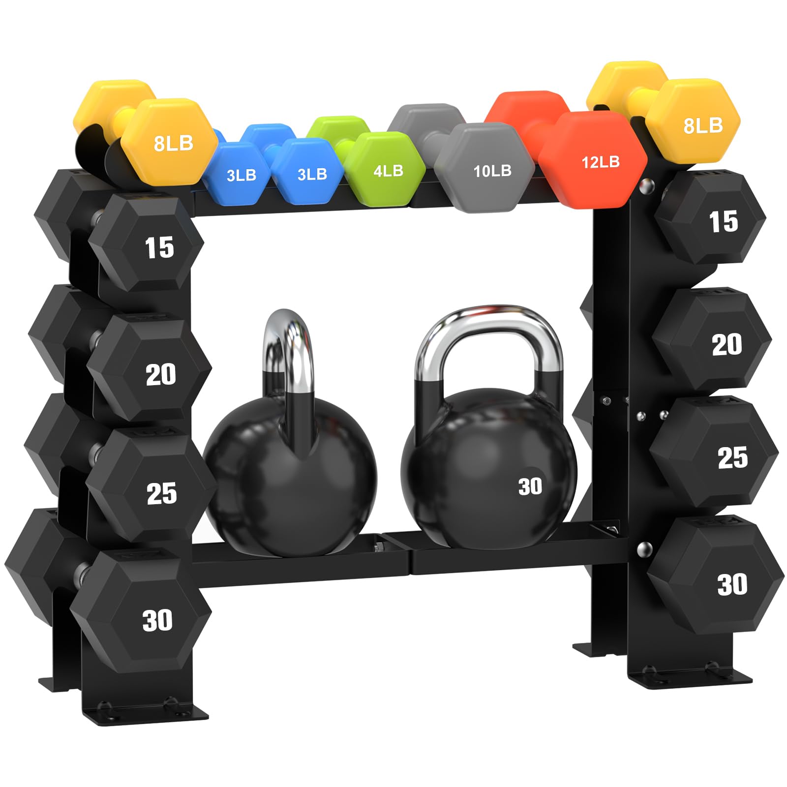 DERACY Dumbbell Rack Stand Only, 5 Tier Black Dumbbell Stand for Home ...
