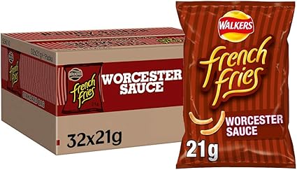 Walkers Crisps French Fries Worcester Sauce Snacks Box, 21 g, Case of ...