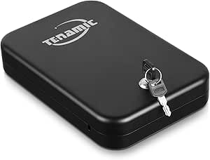 Amazon.com: Tenamic Pistol Safe, Portable Travel Gun Safe, Solid Steel ...