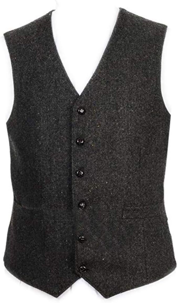 Celtic Gent Men's Single Breast Tweed Irish Vest - Dark Brown at Amazon ...