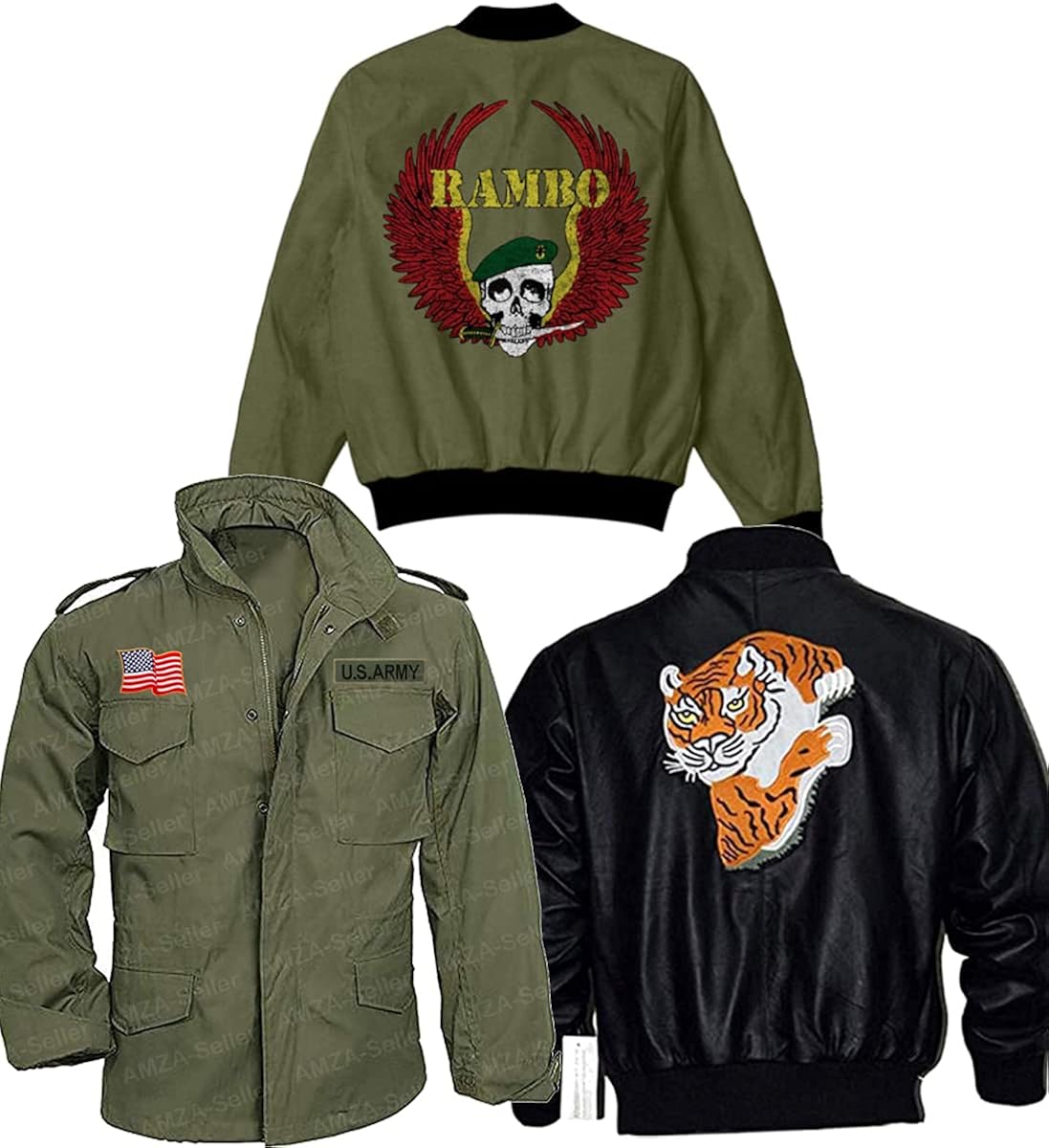 HiFacon Herren John Rambo First Blood Sylvester Stallone M65 Military ...