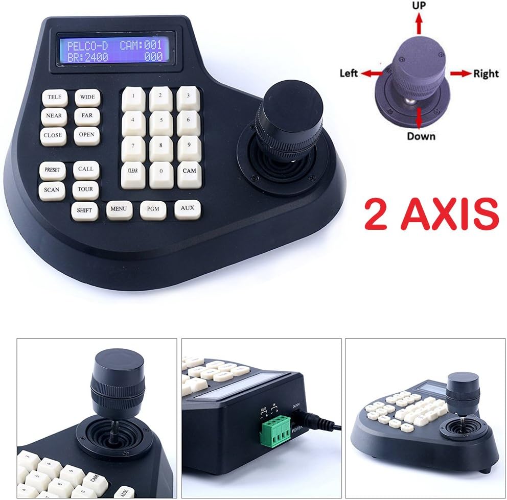 PTZ Speed Dome Camera Controller Joystick Keyboard 2D LCD Display For ...