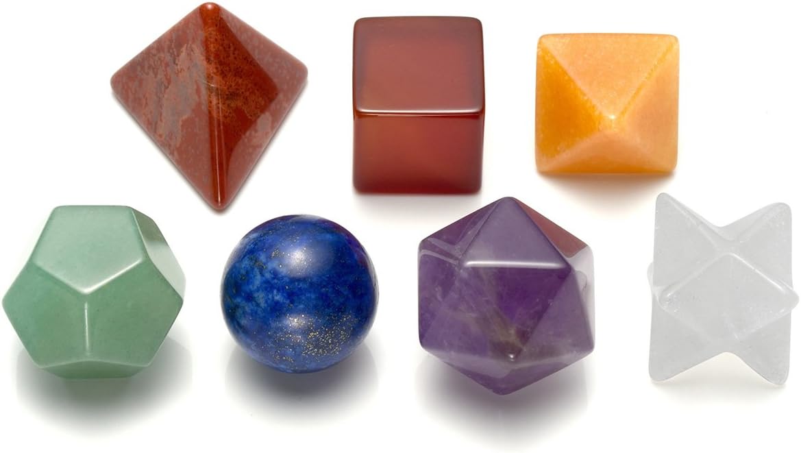 CrystalTears 7 Platonic Solids Crystal Set 7 Chakra Crystals Reiki ...