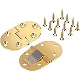 2pcs Brass Butler Tray Hinge Set, 2-1/2"x1-1/2" Round Hinge with Screws ...