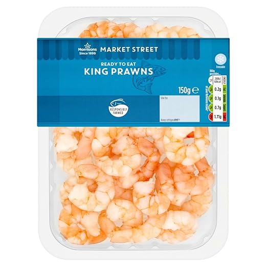Morrisons Cooked and Peeled King Prawns, 150 g: Amazon.co.uk: Grocery