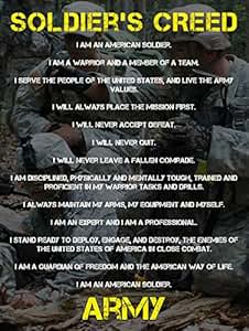 Amazon.com: Soldiers Creed Poster Army Poster Military Gifts (creed V8 ...