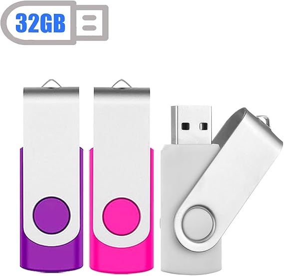 Usb Stick 3pcs 32GB Memory Stick USB 2.0 Flash Drive Swivel Design ...