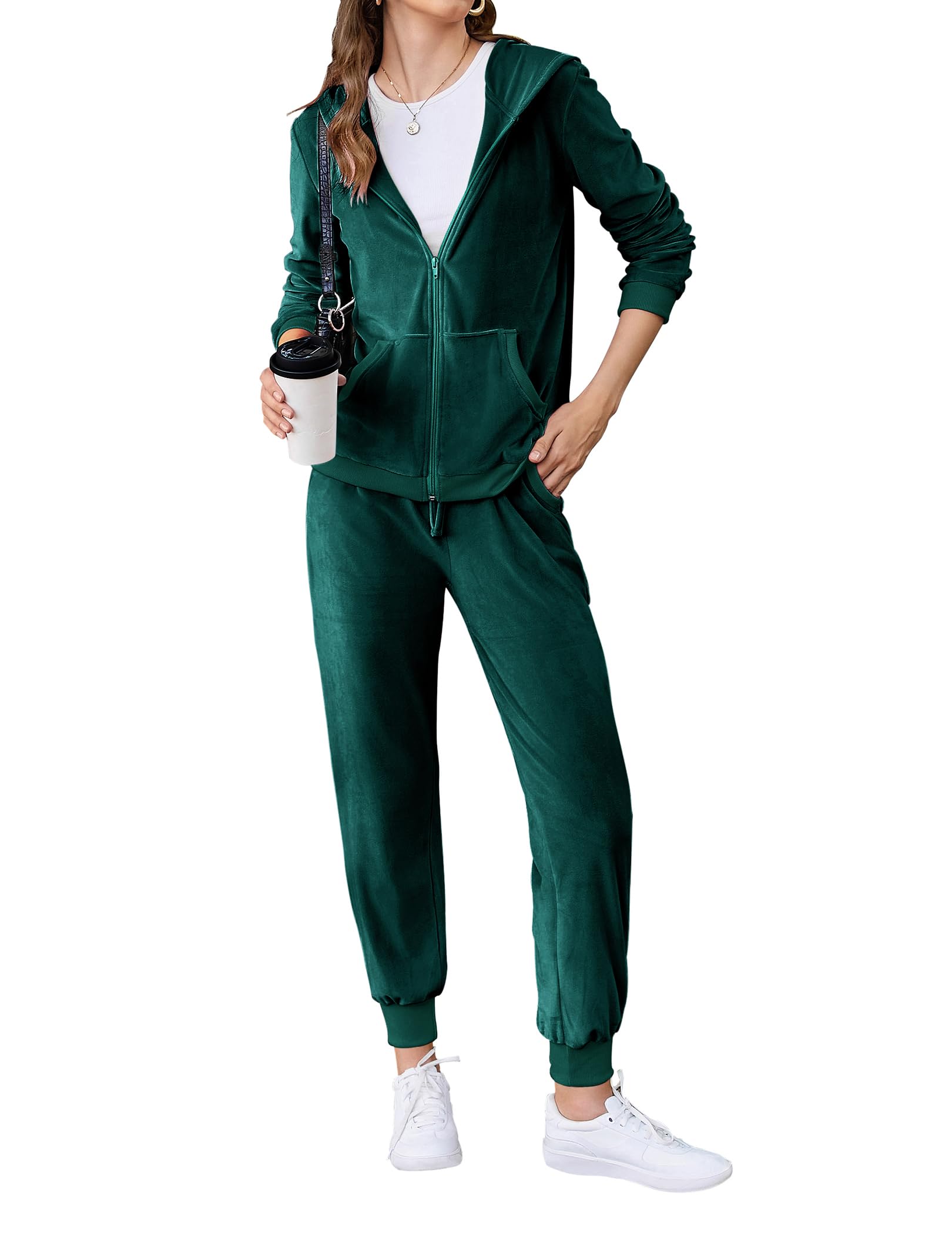 HOTOUCH Velour Tracksuit Womens y2k Active Wear Outfits Sports Suit ...