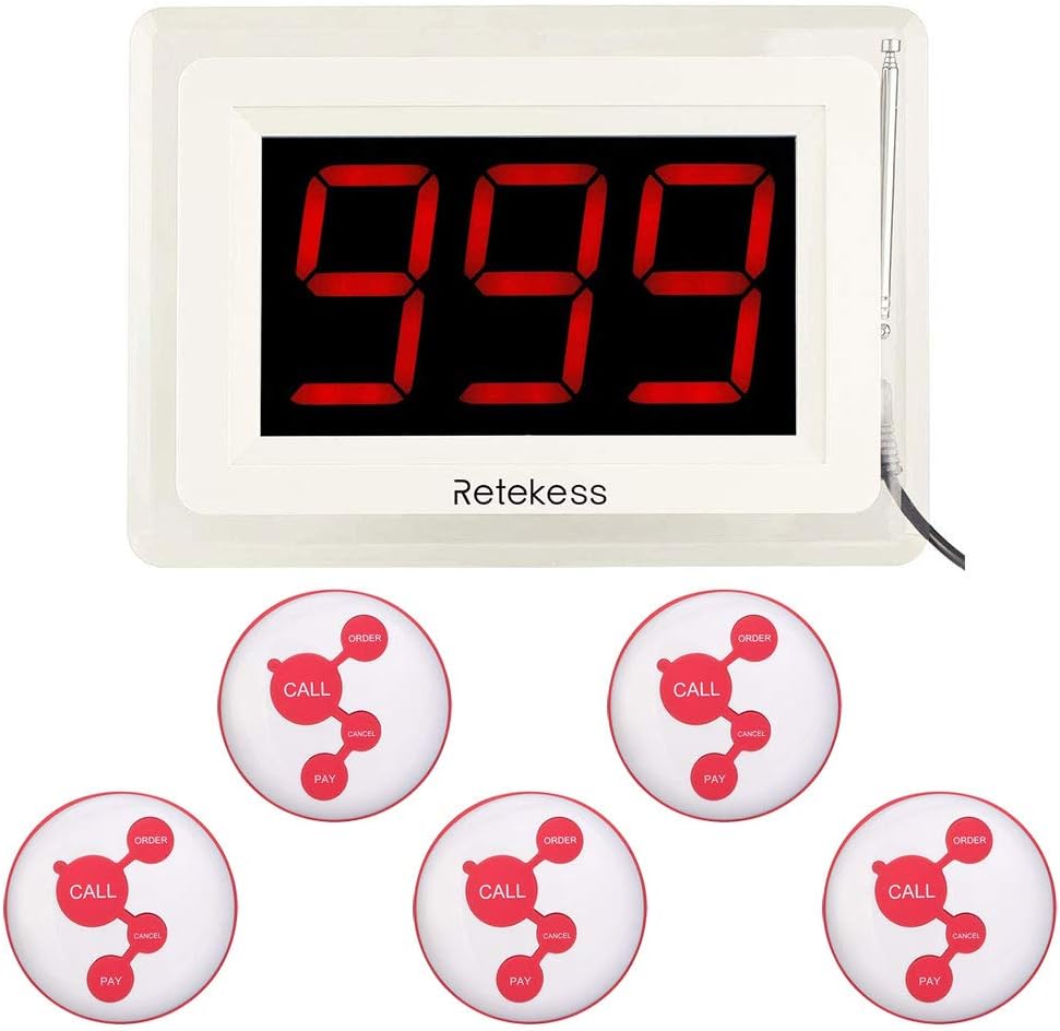 Retekess T114-TD010 Restaurant Paging System, Wireless Call System ...