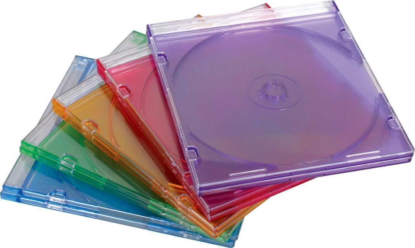 Coloured 5.2mm CD/DVD Slim Case, Assorted Colours,50 /Pack by Dragon ...
