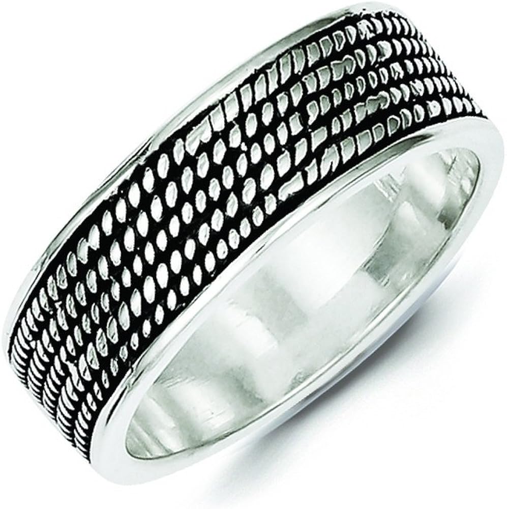 Sterling Silver Rope Design Ring|Amazon.com