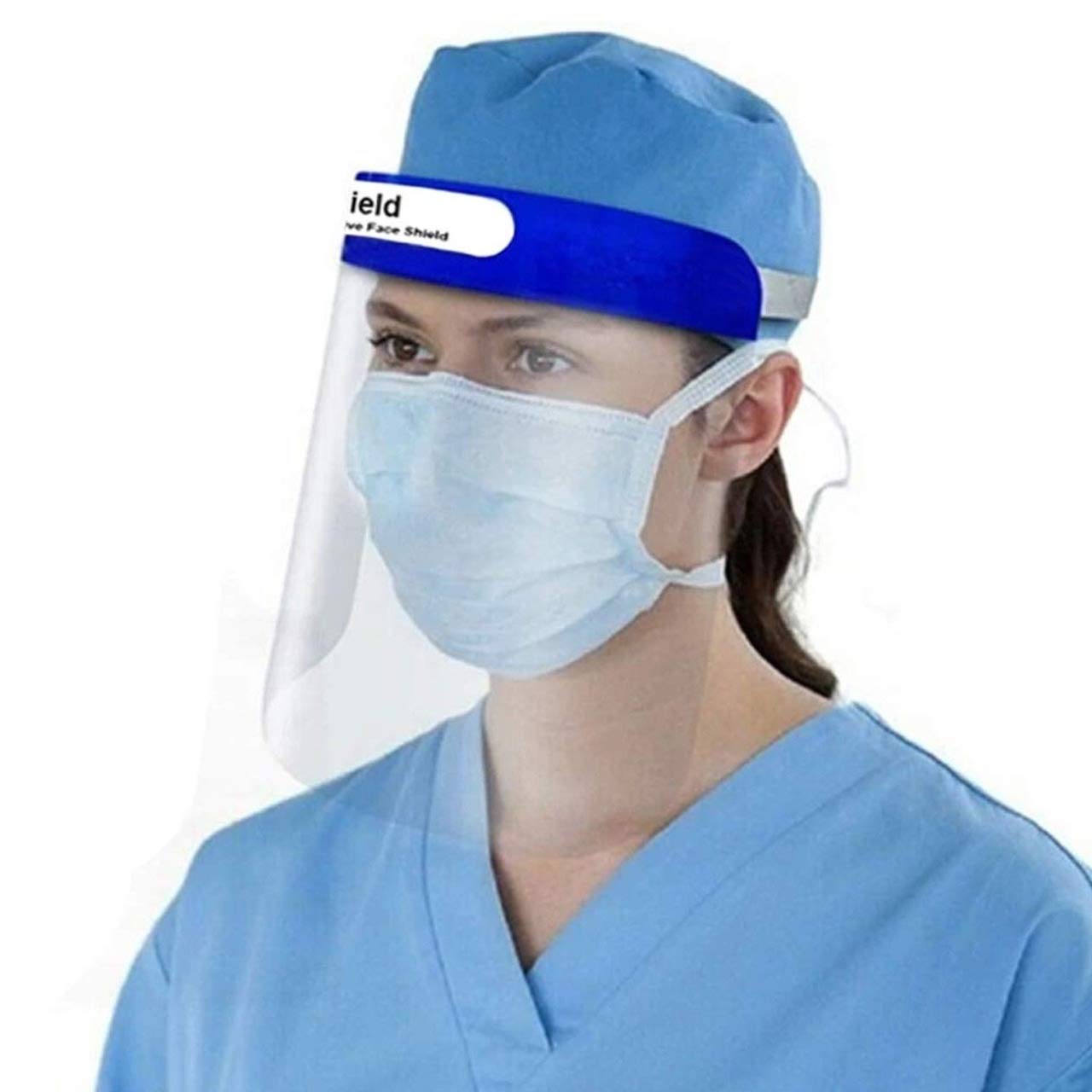 Biroller BRFSN01 Disposable Face Shield with Adjustable Elastic Strap ...