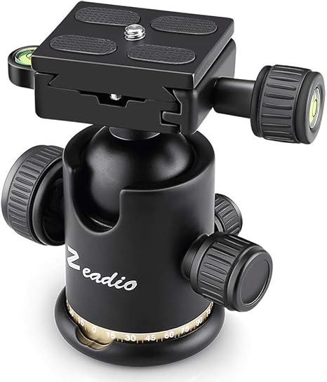 Amazon.com : Zeadio Metal Tripod Ball Head Mount, 360°Rotation Ball ...