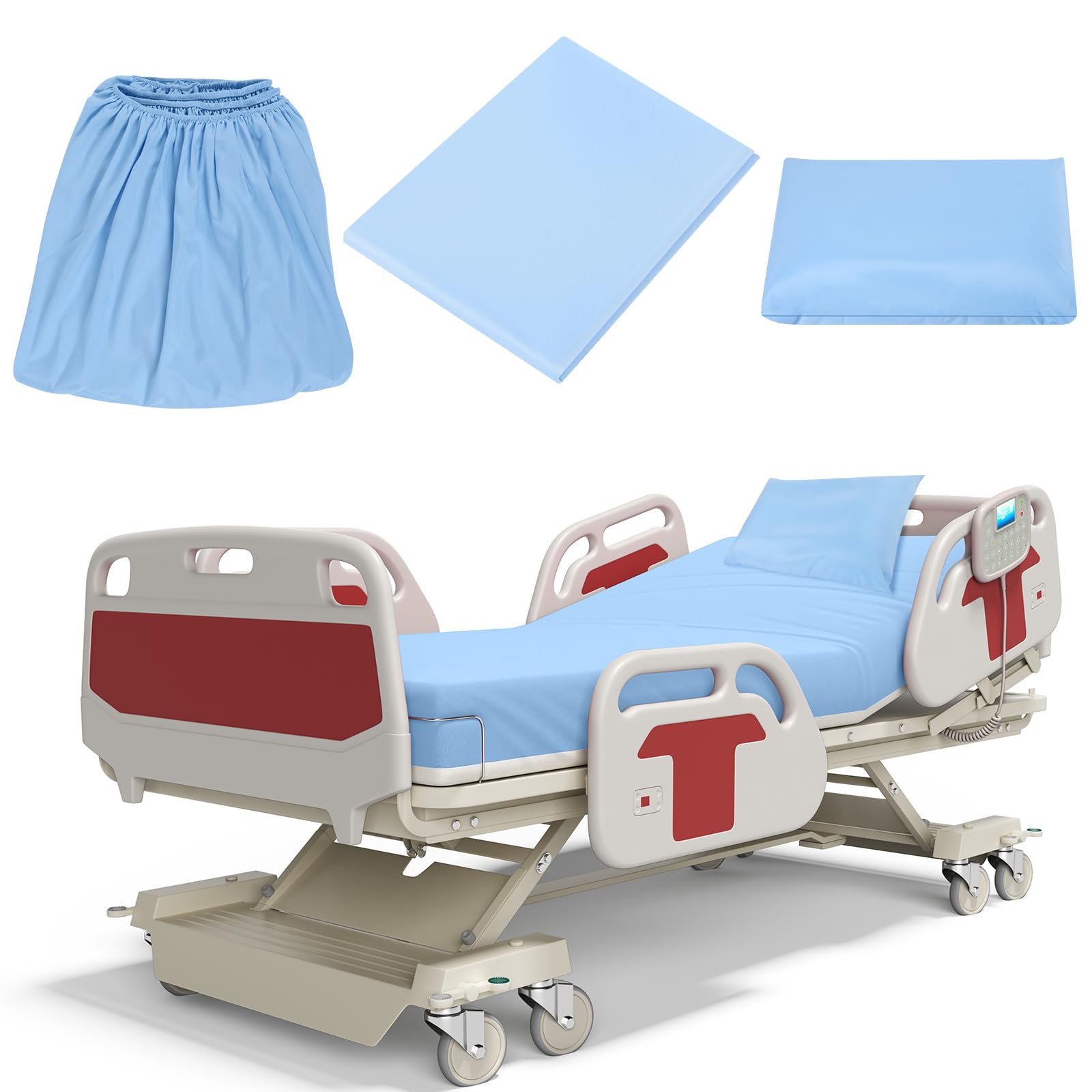 Moukeren 3 Pcs Hospital Bed Sheets for Home Use Extra Long Hospital Bed ...