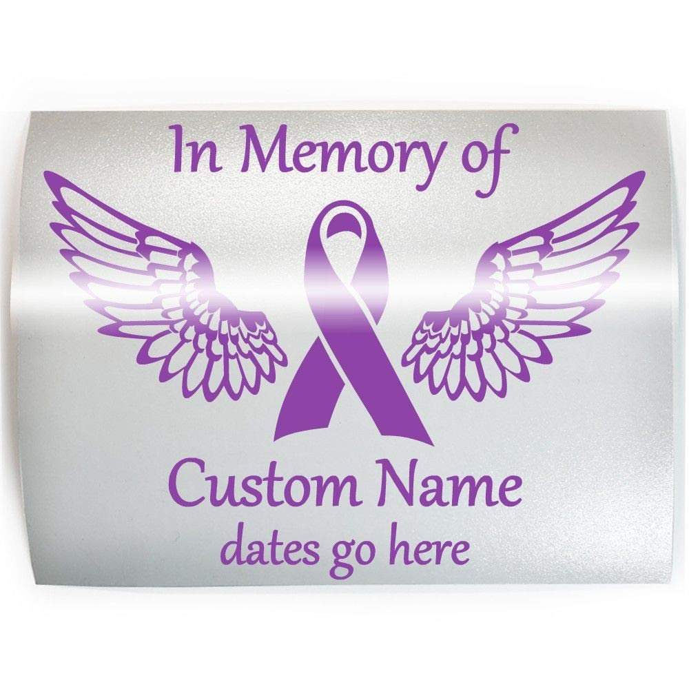 Amazon.com: Drug Overdose MEMORIAL Purple Ribbon with Wings - ADD YOUR ...