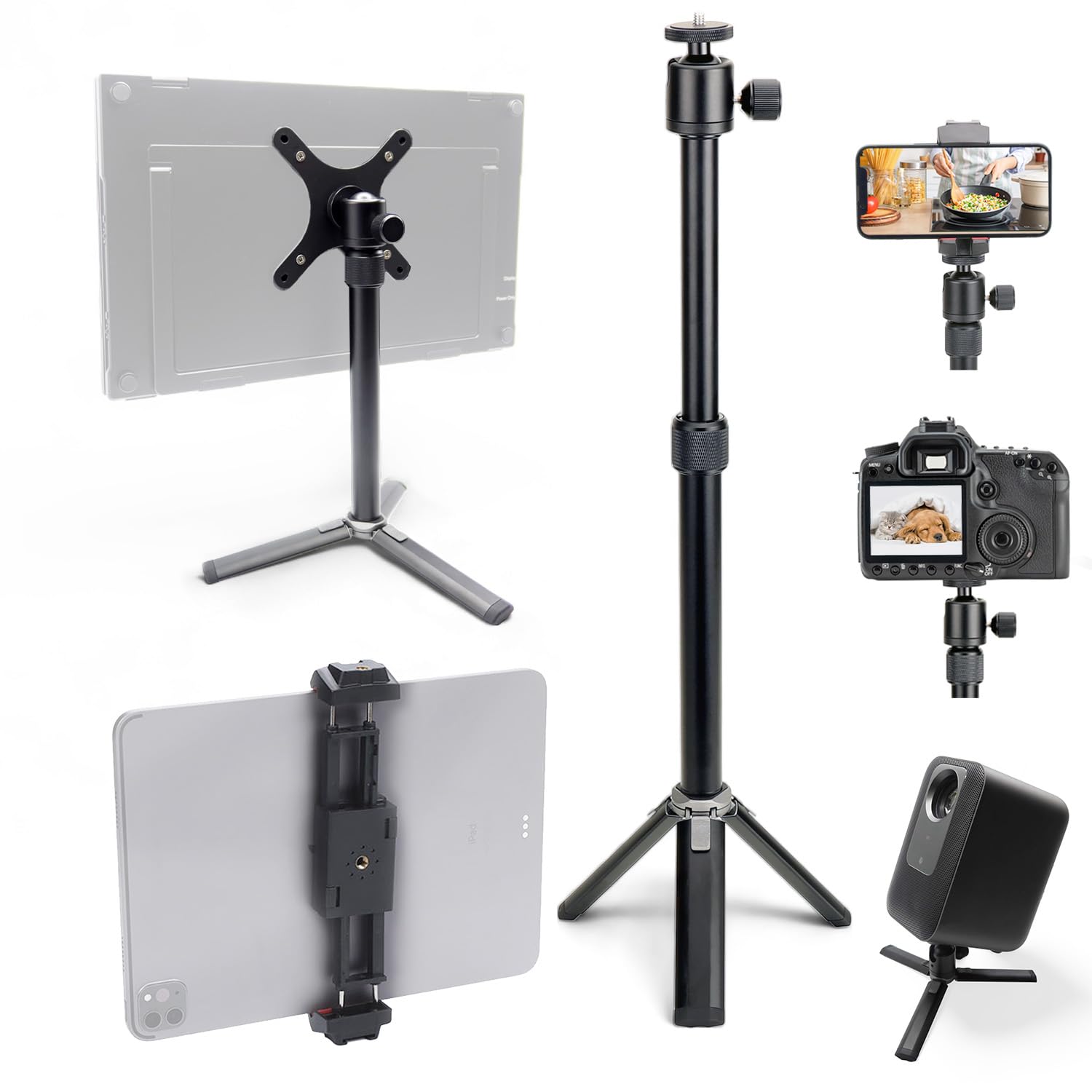Kado Metal Portable Monitor Stand Tripod, 100x100mm 75x75mm Wall/Arm ...