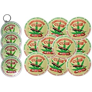 Amazon.com : CBD Cures Bundle 14 items:10 Vinyl Sticker +3 buttons and ...