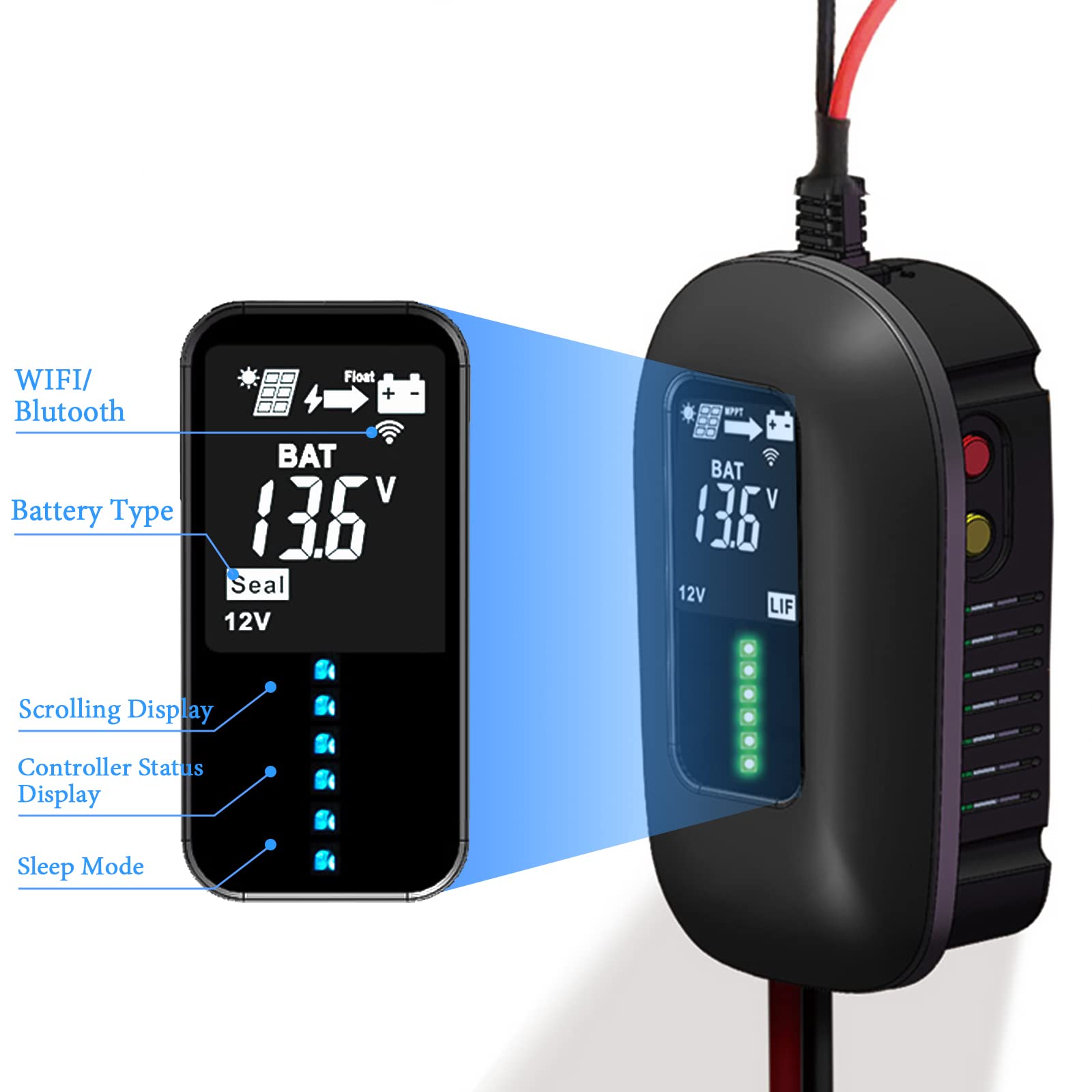 Mua Beleeb MPPT Bluetooth Solar Charge Controller 12V 10 Amp, Voltage ...
