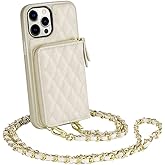 Amazon.com: LAMEEKU for iPhone 15 Pro Max Wallet Case with Credit Card Holder, Zipper Leather ...